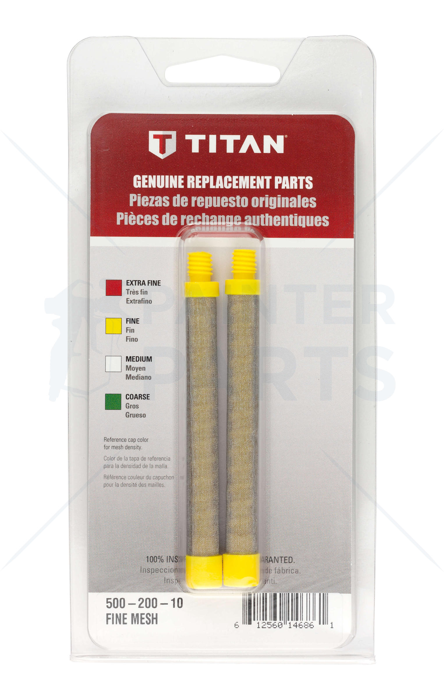 Titan Spray Gun Threaded Fine Mesh Yellow Filter (Retail Package) - 500 ...